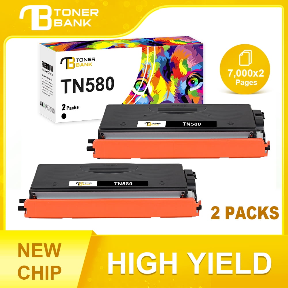 Toner Bank Compatible TN 580 High Yield Toner Cartridge Replacement for ...