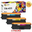 Brother TN433BK, TN433C, TN433Y, TN433M 4-Color Toner Cartridge Set ...