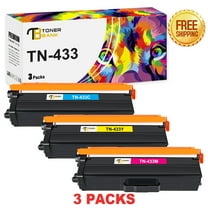 Brother TN433BK, TN433C, TN433Y, TN433M 4-Color Toner Cartridge Set ...