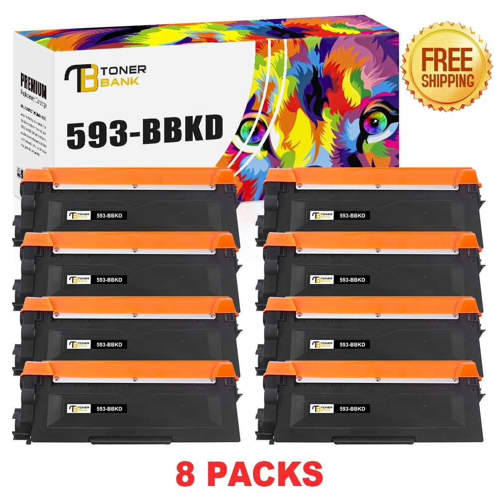 Toner Bank Compatible Toner Cartridge Replacement for Dell 593-BBKD High Yield (Black, 8-Pack ...