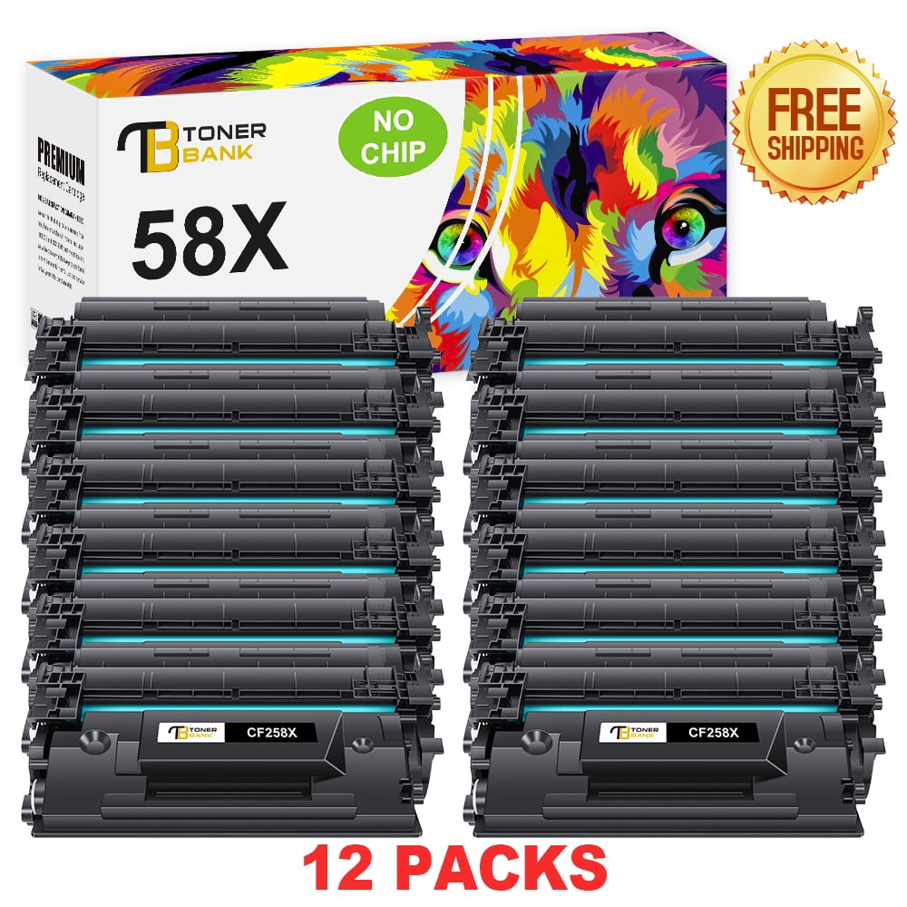 Toner Bank (NO-CHIP) Compatible Toner Cartridge for HP CF258X 58X ...