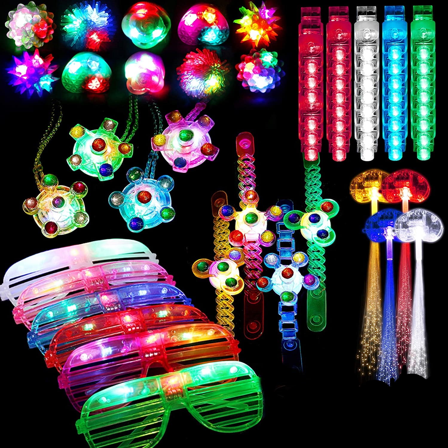 Toner Depot Glow in the Dark 70 Pack Light Up Toys Party Favors for ...
