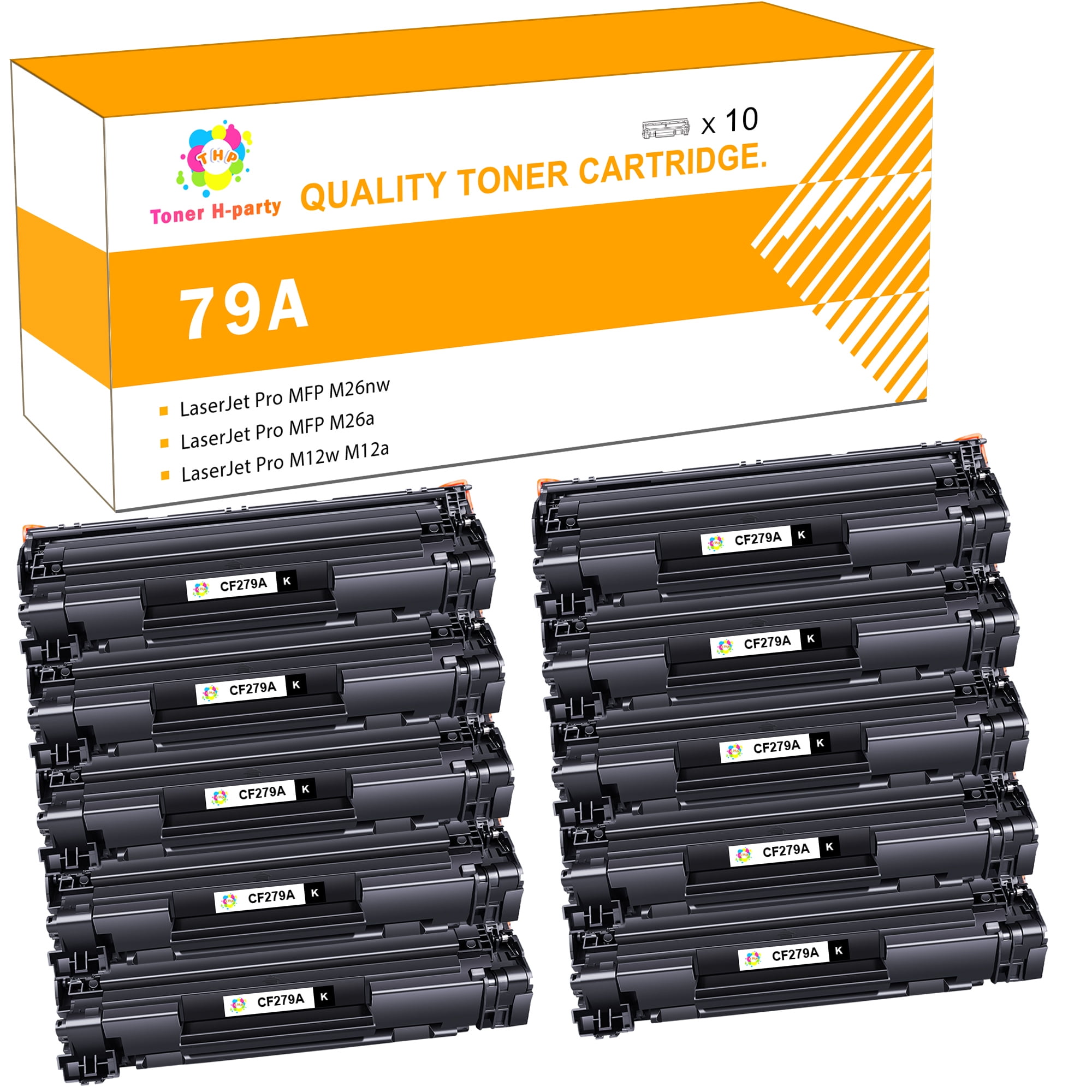 Toner H-Party 10-Pack Compatible 79A Toner Cartridge Replacement for HP ...