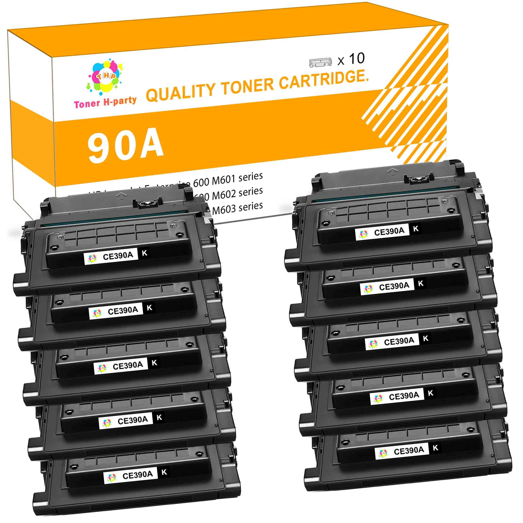 Toner H-Party 10-Pack Compatible CE390A Toner Cartridge for HP 90A Work ...