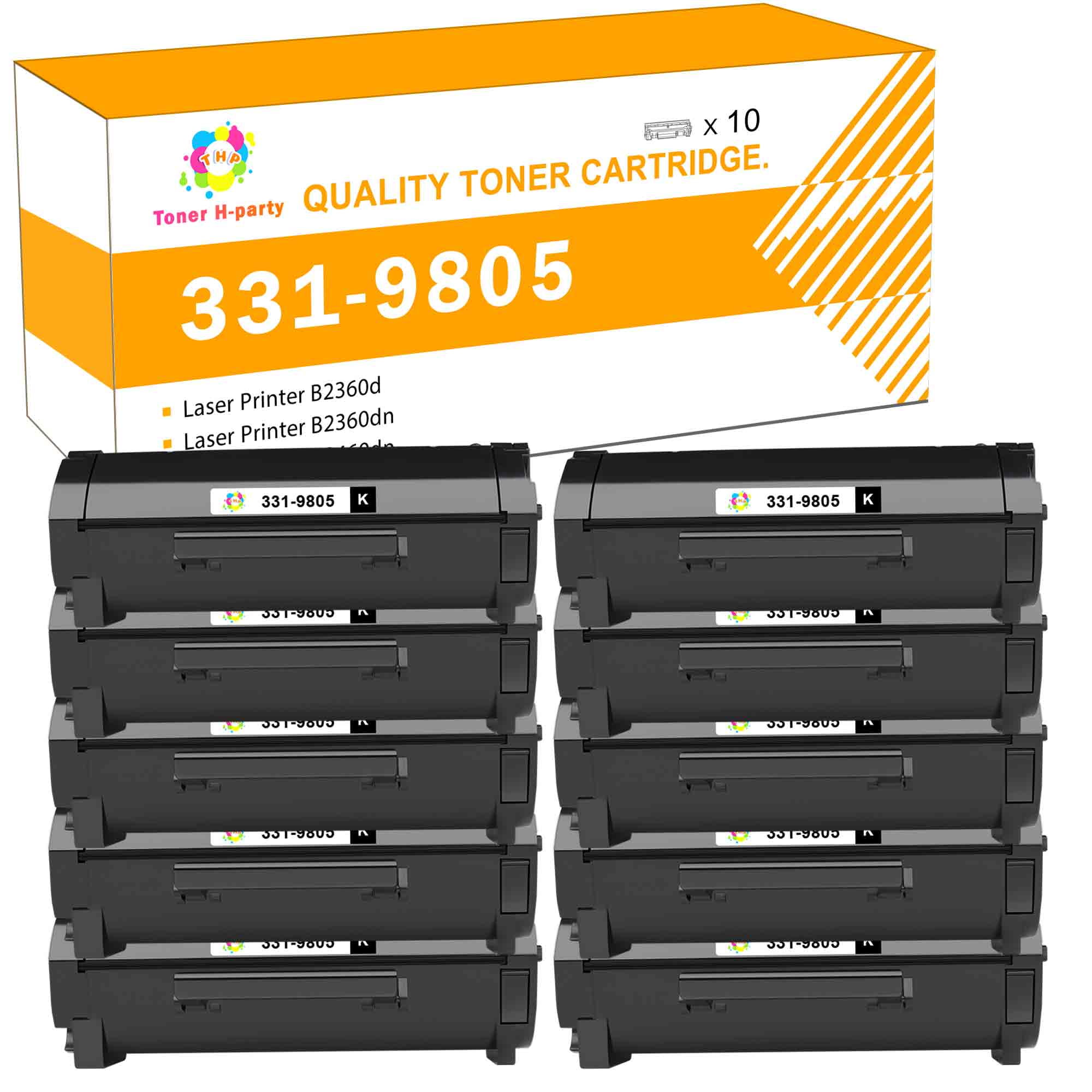 Toner H-Party 10-Pack Compatible Toner Cartridge Replacement for Dell ...