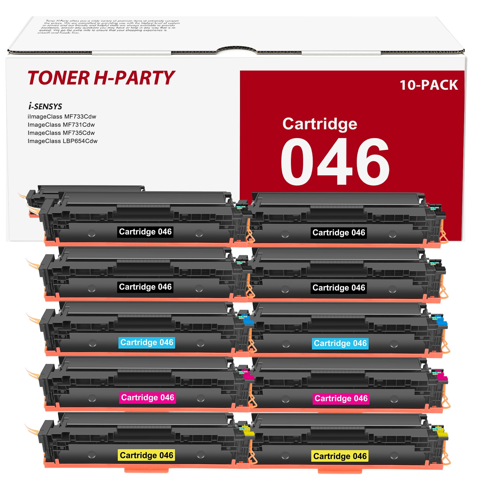Toner H Party 10-Pack Compatible Toner Cartridge for Canon 046 ...