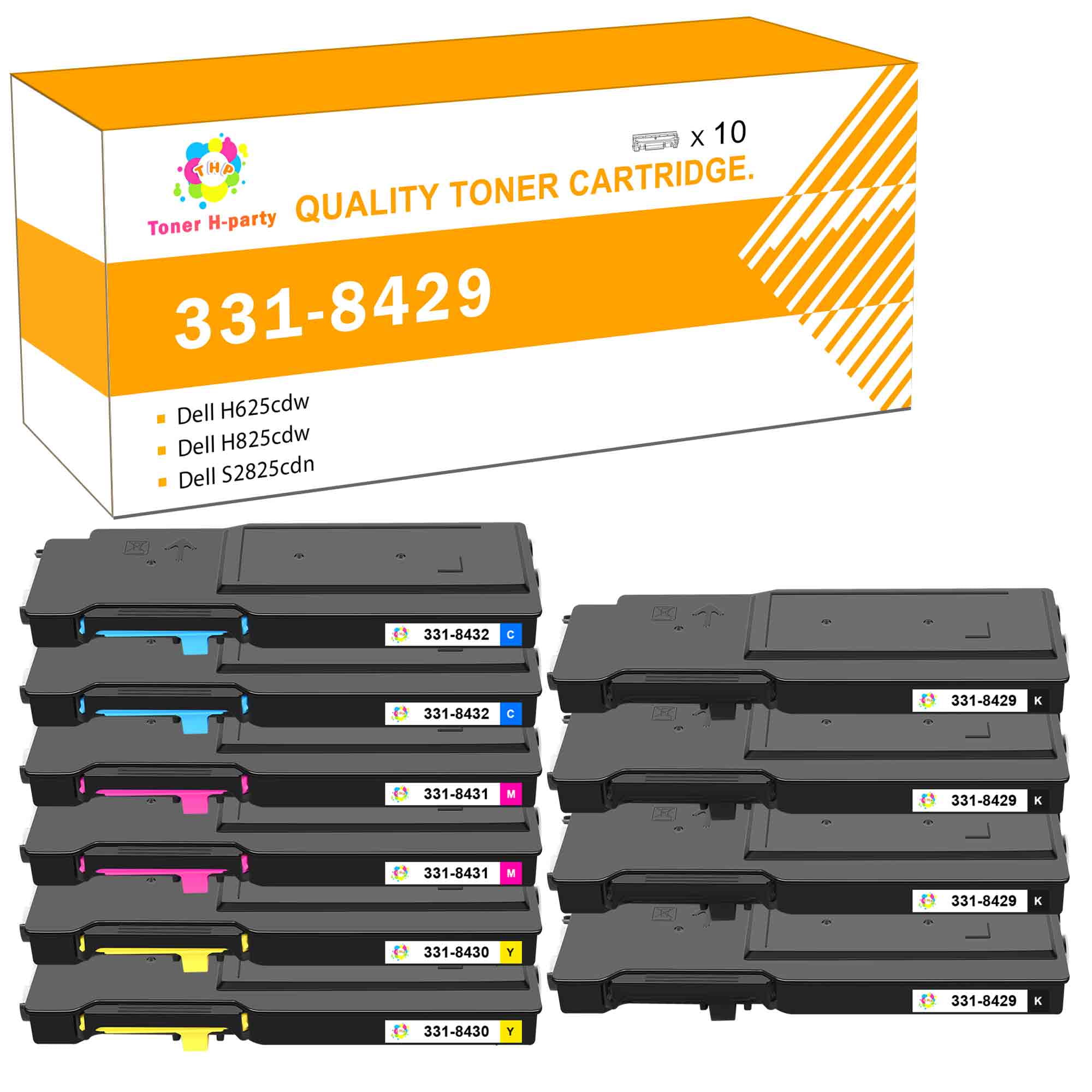 Toner H-Party 10-Pack Compatible Toner Cartridges for Dell 331-8429 331 ...