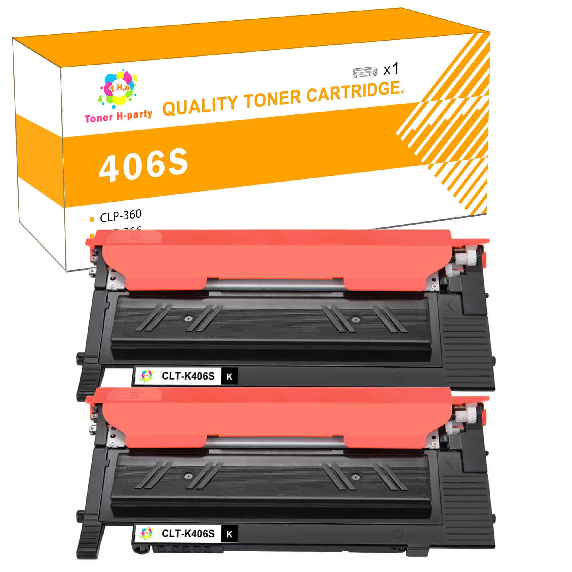 Toner H-Party (2-Pack, Black)Compatible Toner Cartridge Replacement for Samsung 406S CLT-K406S ...