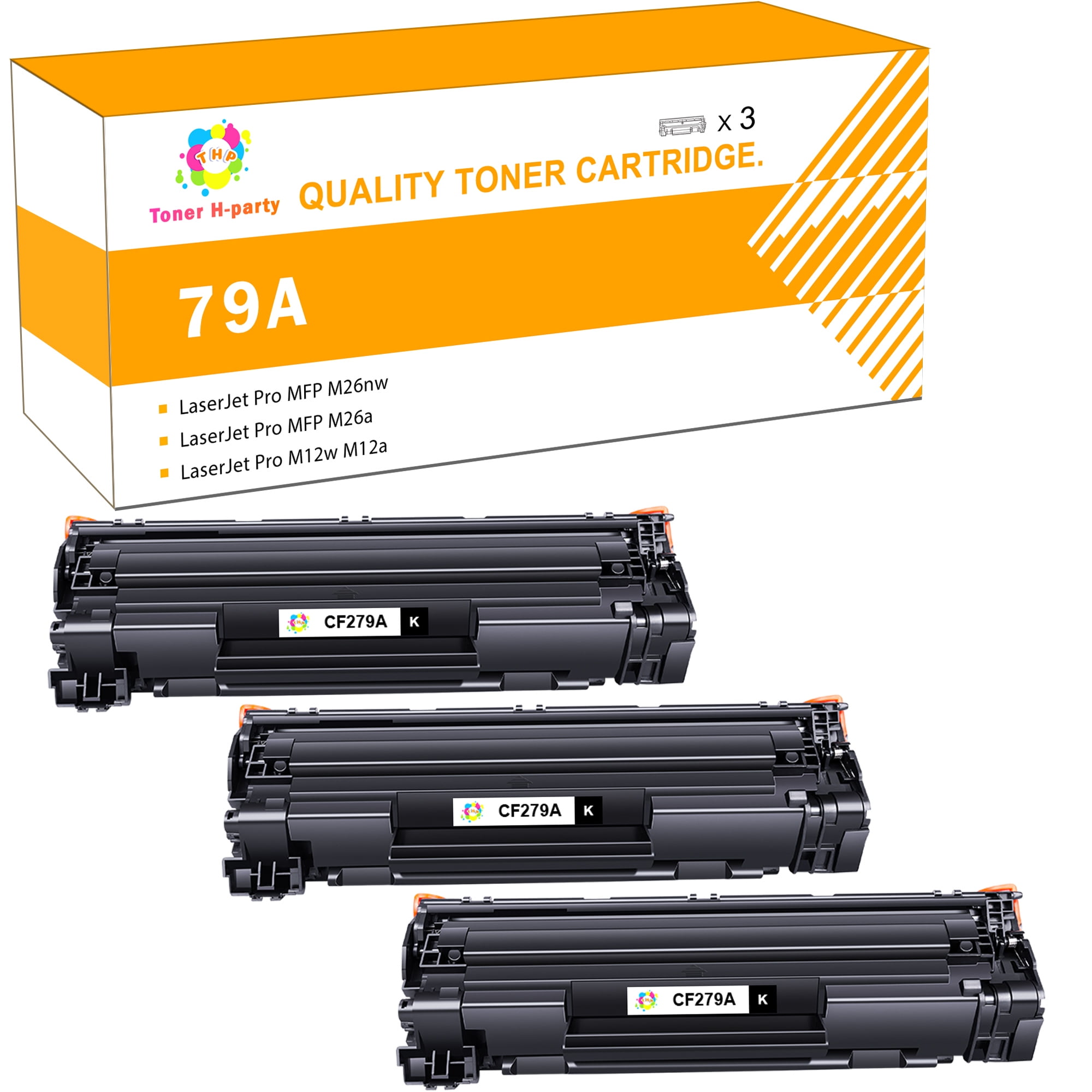 Toner H-Party 3-Pack Compatible 79A Toner Cartridge Replacement for HP ...