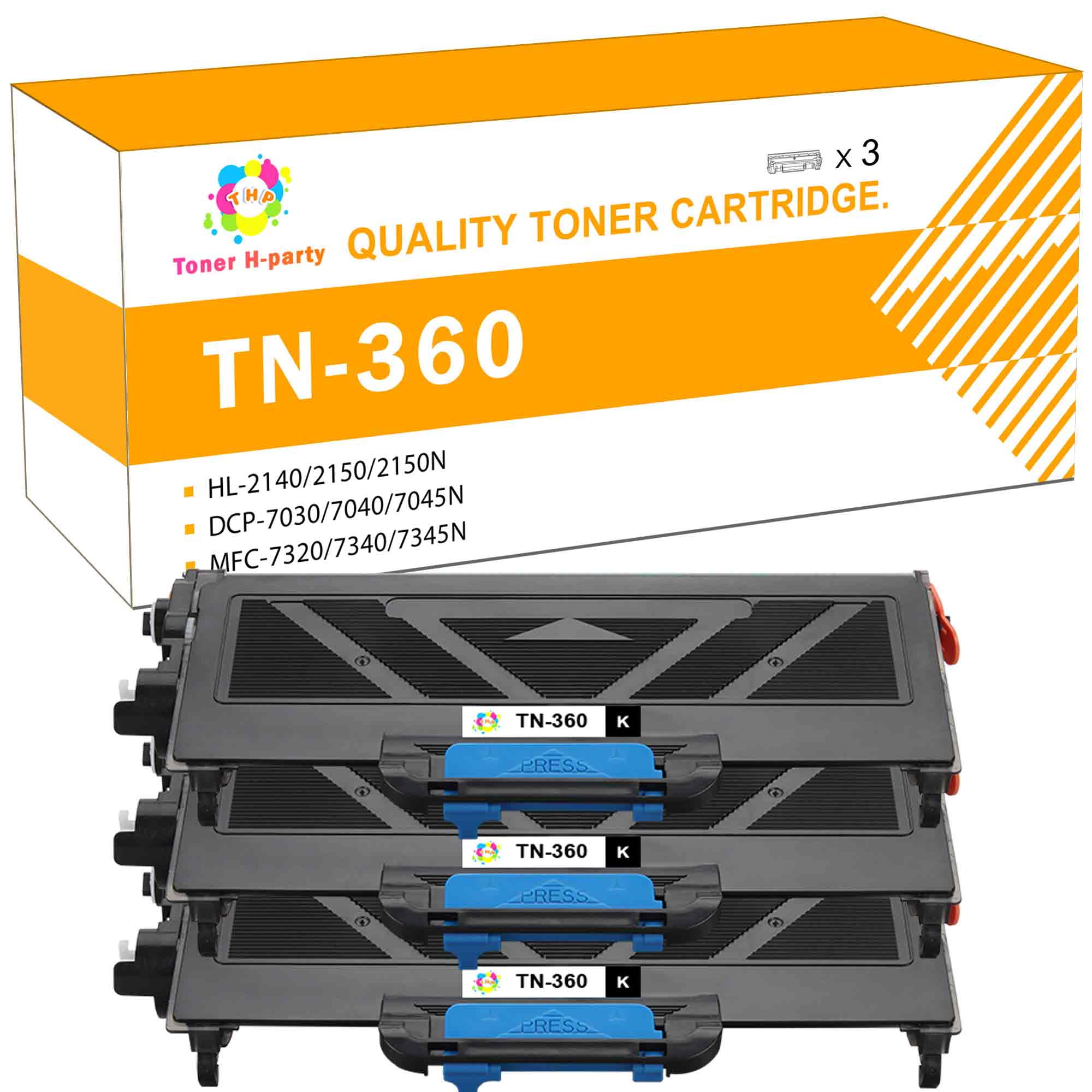 Toner H-Party 3-Pack Compatible Toner Cartridge for Brother TN-360 HL-2140 2150 2150N 2170 2170W ...