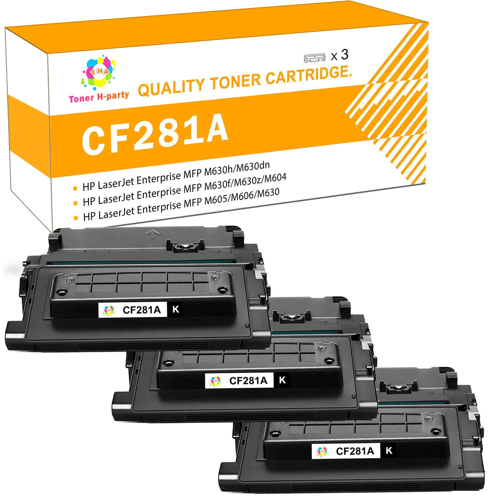 Toner H-Party 3-Pack Compatible Toner Cartridge for HP 81A CF281A 81X ...
