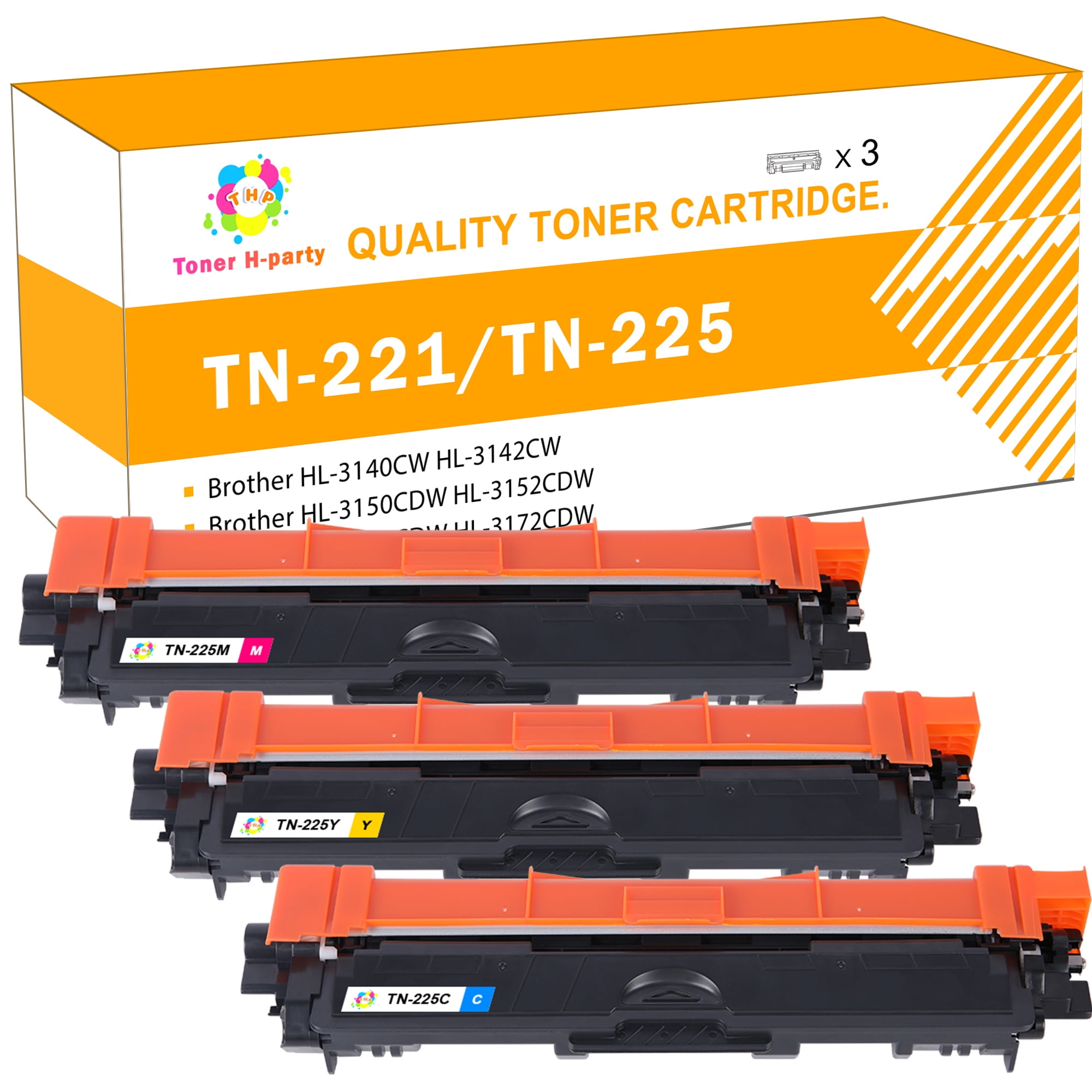 Toner H-Party 3-Pack Compatible Toner Cartridge for Brother TN-225 ...