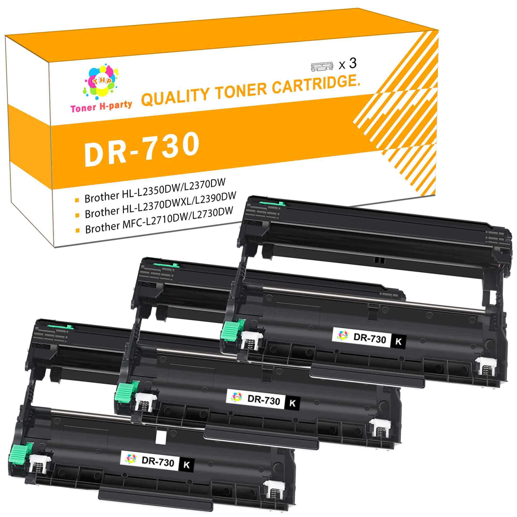 Toner H-Party 3-Pack DR730 Drum Unit Compatible for Brother DR-730 HL ...