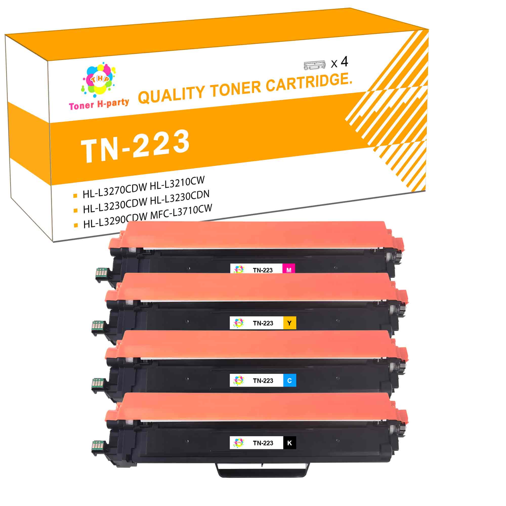 Toner H-Party 4-Pack Compatible Toner Cartridge for Brother TN223BK ...