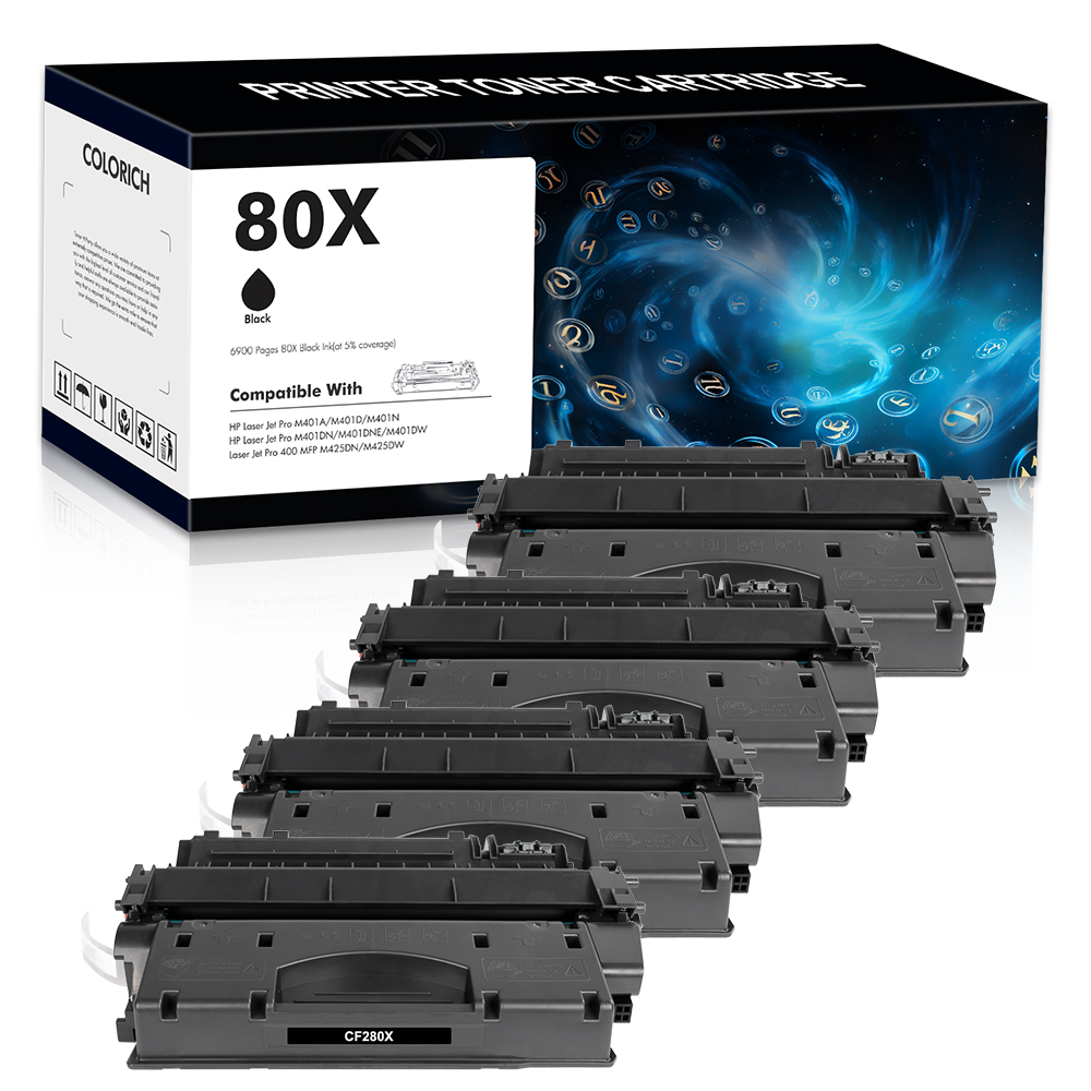 80X Toner Cartridge CF280X 4 Pack Compatible CF280XD Replacement for HP ...