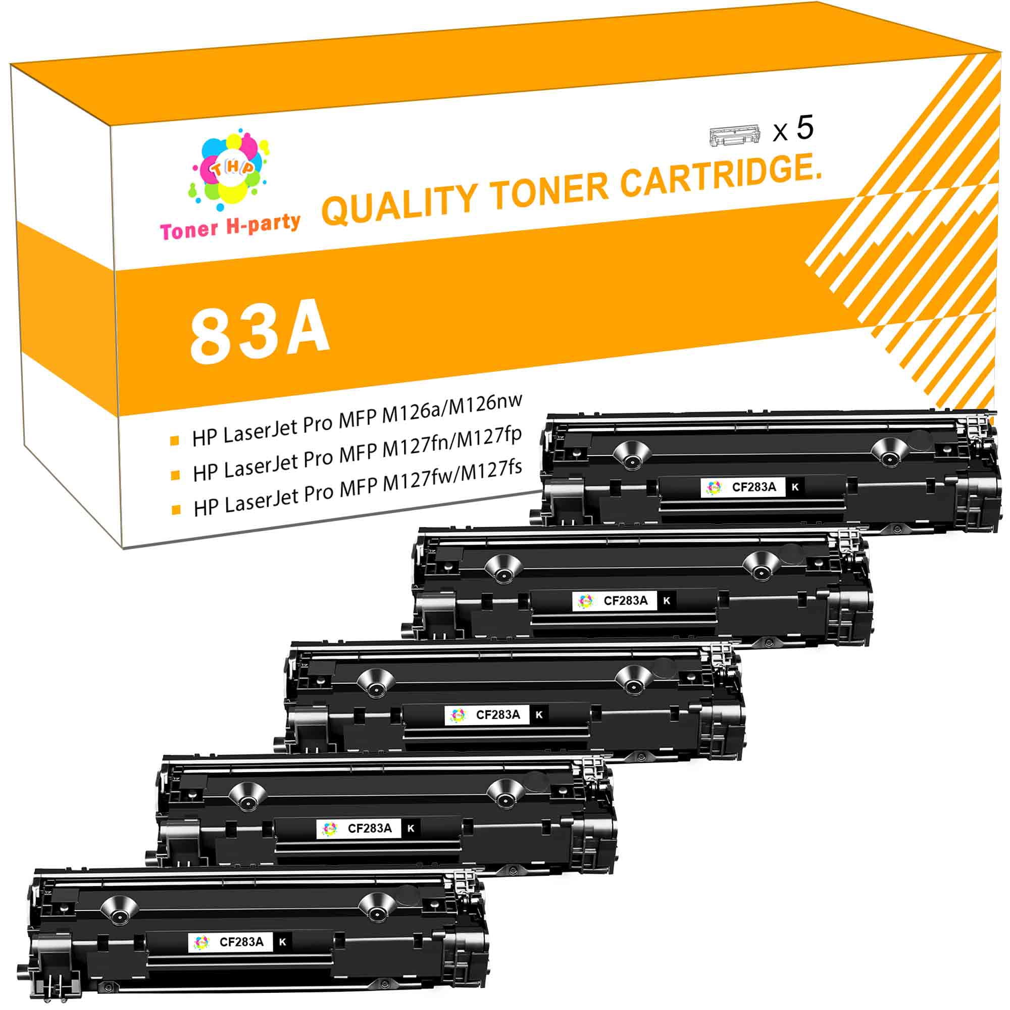 Toner H-Party 5-Pack Compatible Toner Cartridge Replacement for HP 83A ...
