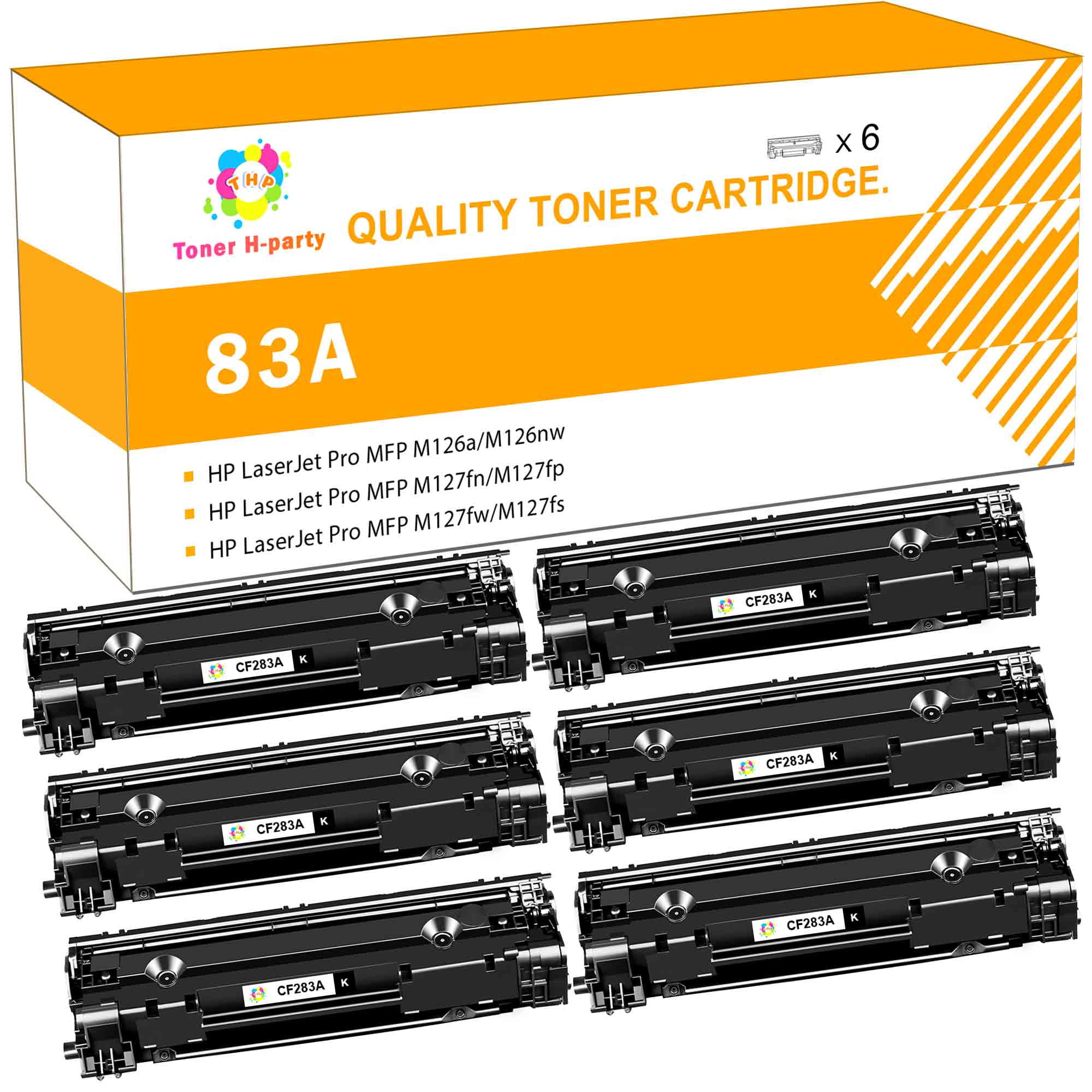 Toner H-Party 6-Pack Compatible Toner Cartridge Replacement for HP 83A ...