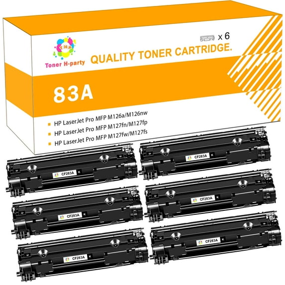 Toner H-Party 6-Pack Compatible Toner Cartridge Replacement for HP 83A ...