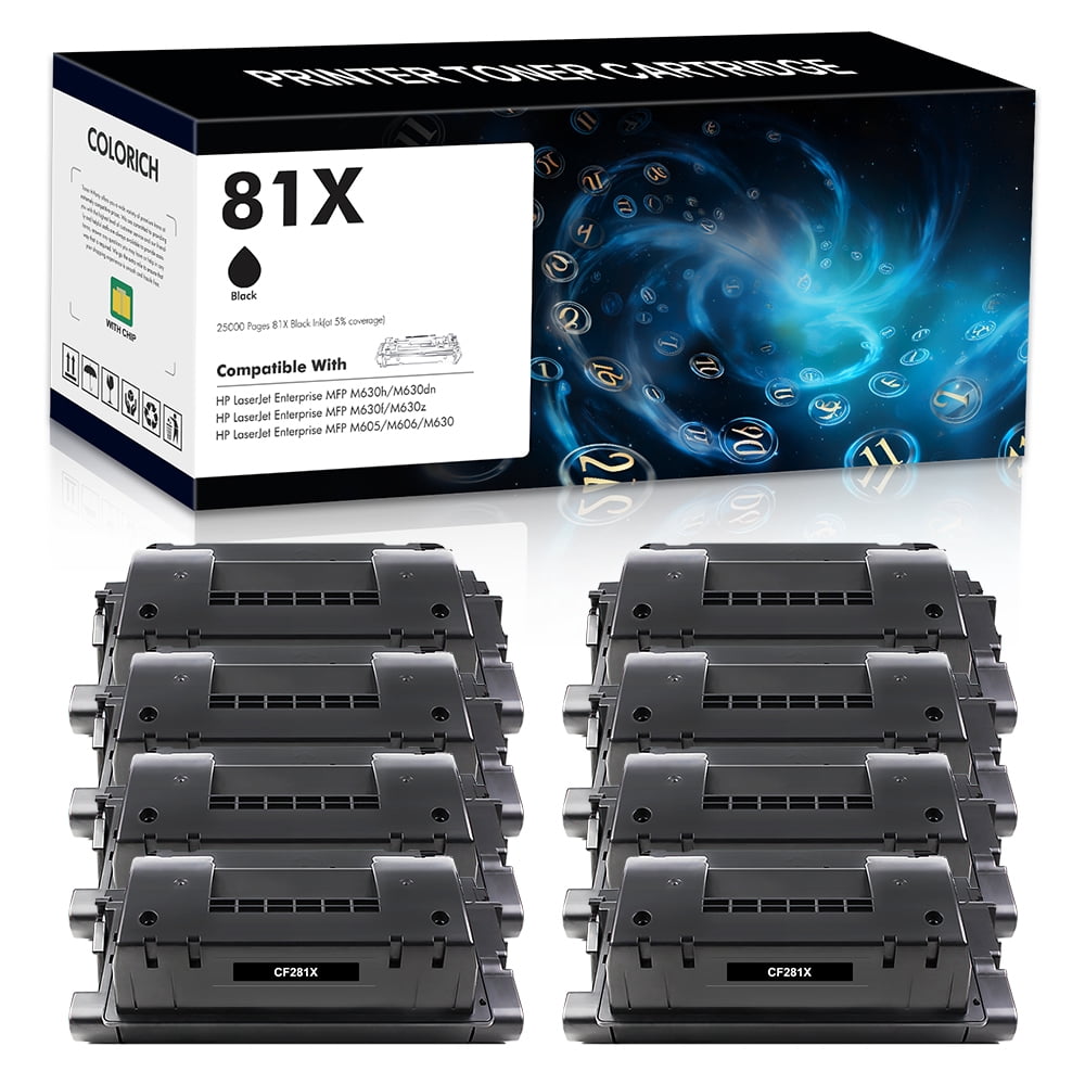 Colorich 8-Pack 25000 Pages Compatible 81X CF281X Toner Cartridge for ...