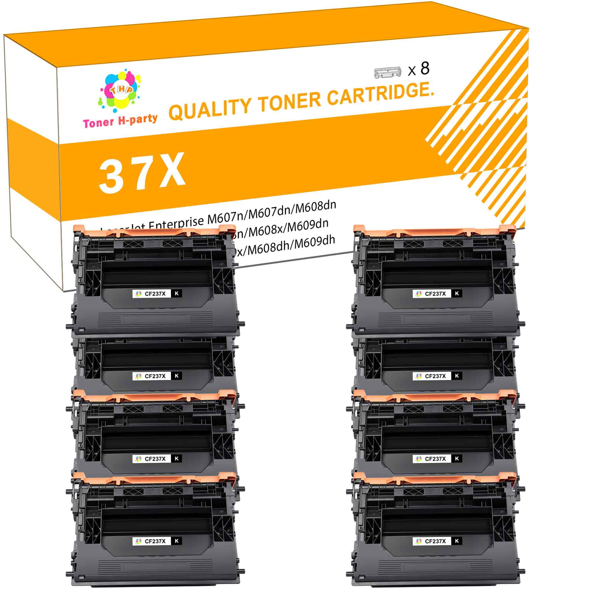 Toner H-Party 8-Pack Compatible 37X 37A Toner Cartridge for HP CF237X ...