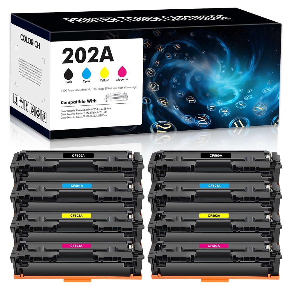 Colorich 8-Pack Compatible Toner Cartridge for HP 202A CF500A CF501A ...