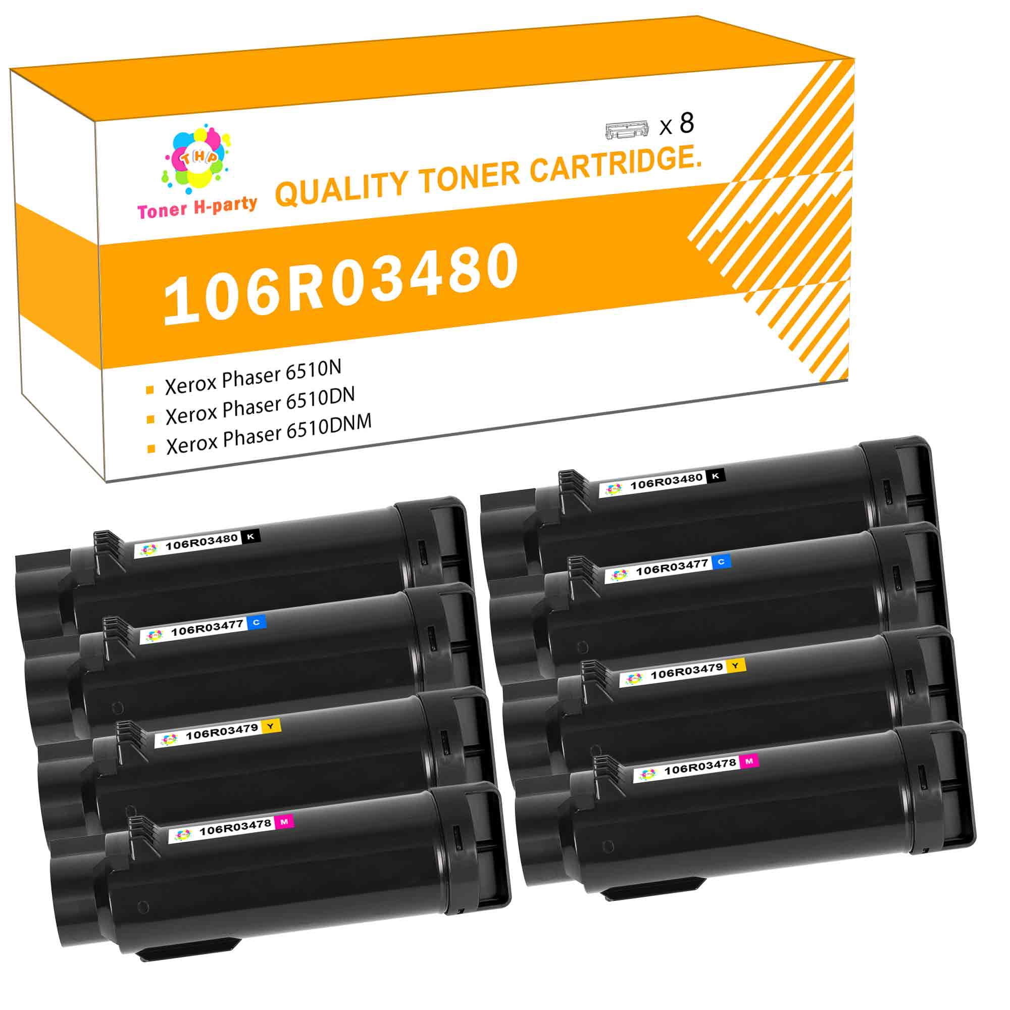 Toner H-Party 8-Pack Compatible Toner Cartridge for Xerox 106R03480 ...