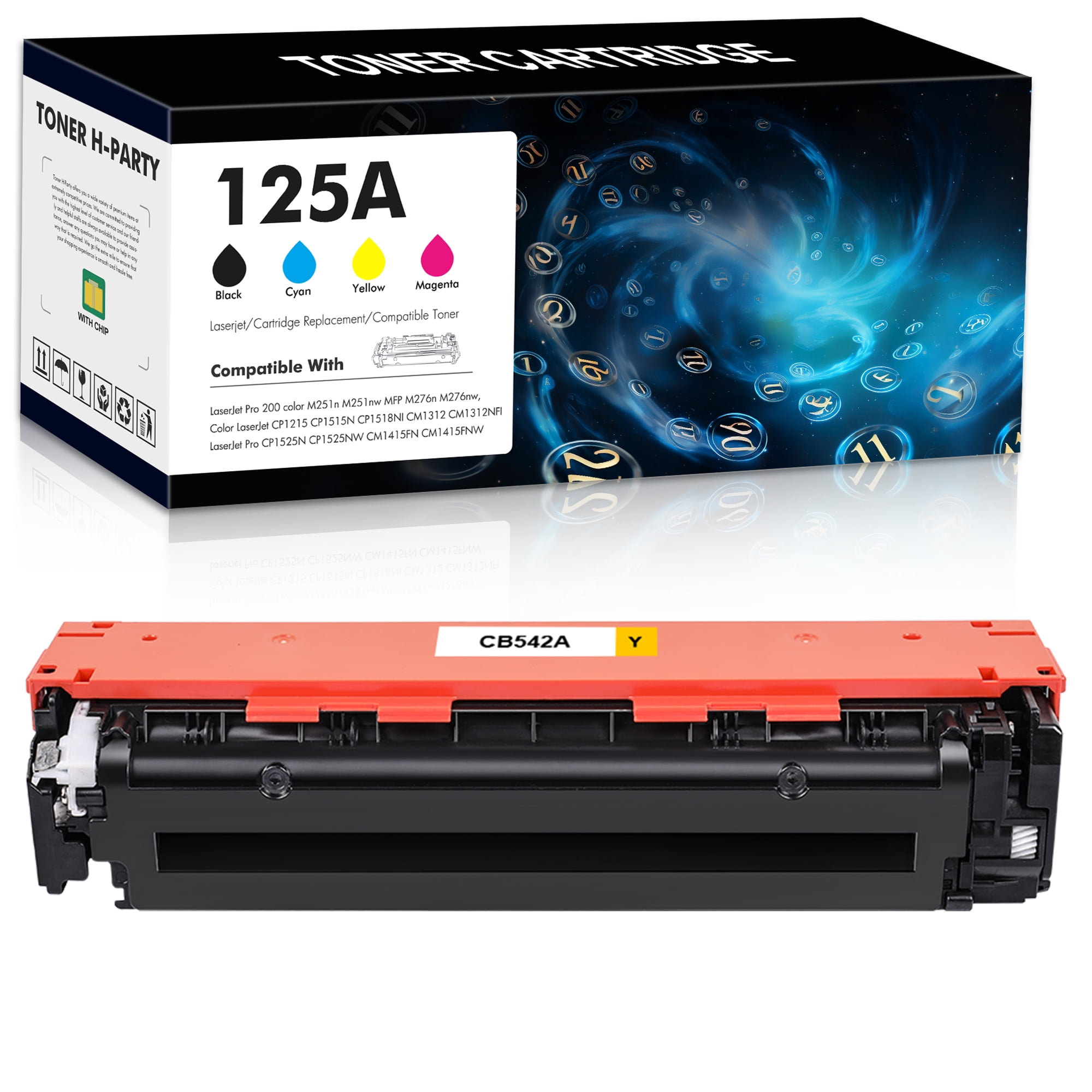 Compatible for HP 125A Toner Cartridge for HP CB542A LaserJet Pro ...