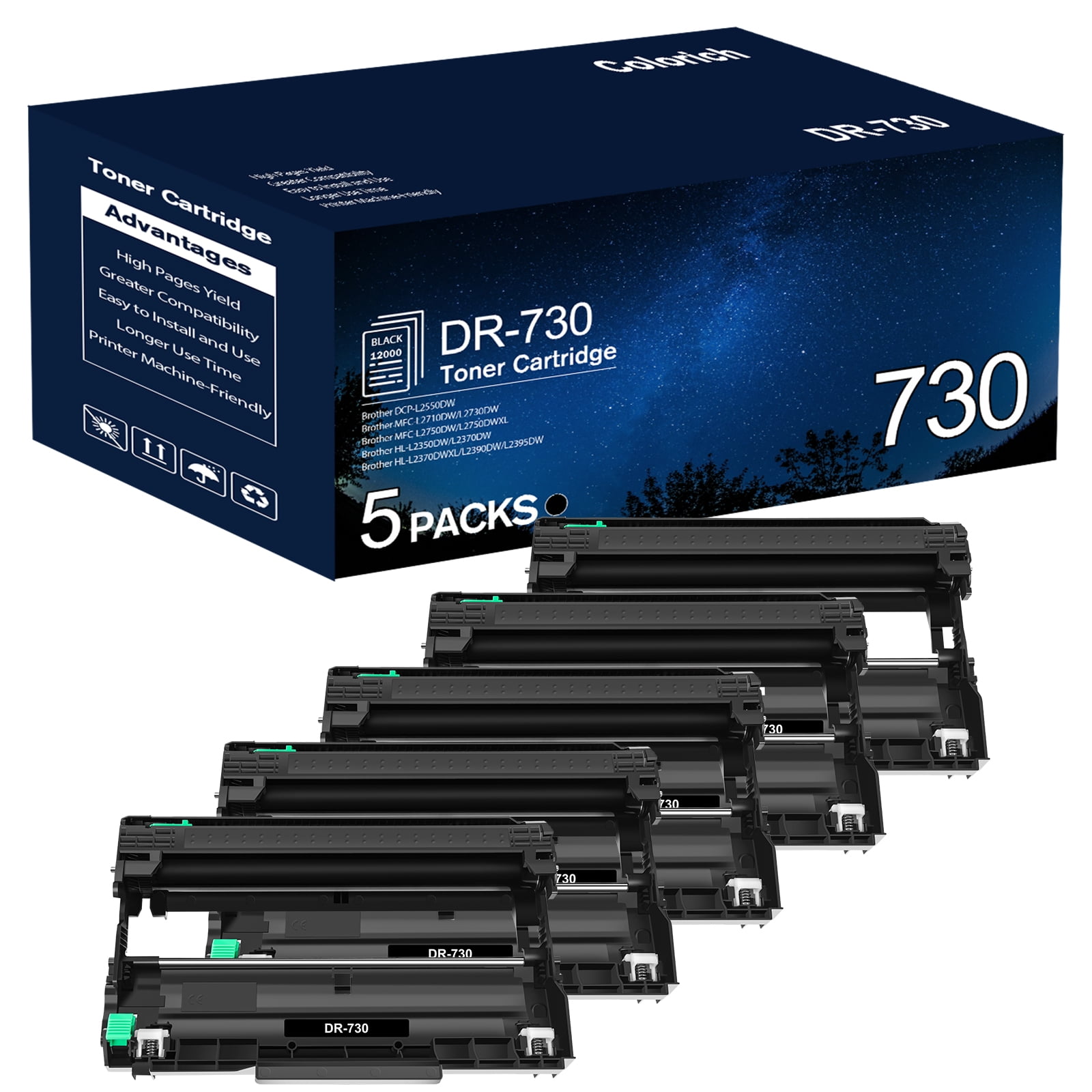 Colorich DR730 Drum Unit Compatible for Brother DR730 DR-730 HL-L2350DW ...