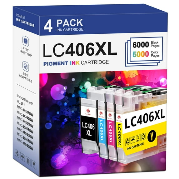 Toner Kingdom Compatible for LC406 LC406XL Ink Cartridges for Brother ...