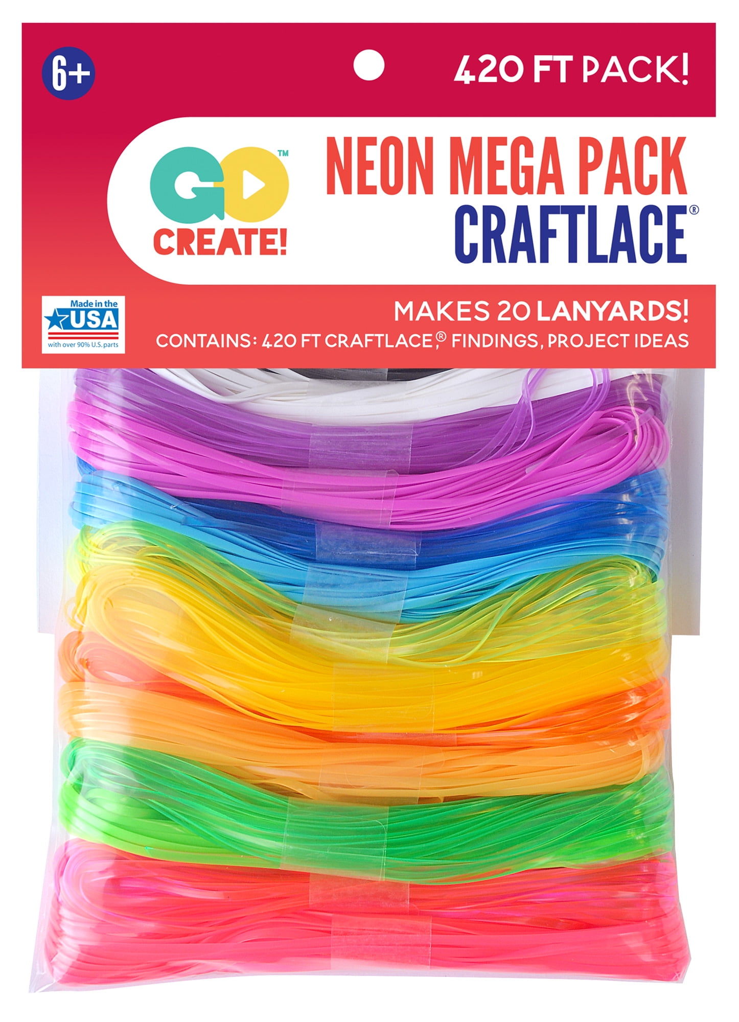 Toner Plastics CraftLace Neon Mega Pack, 420 ft Craft String Supplies ...