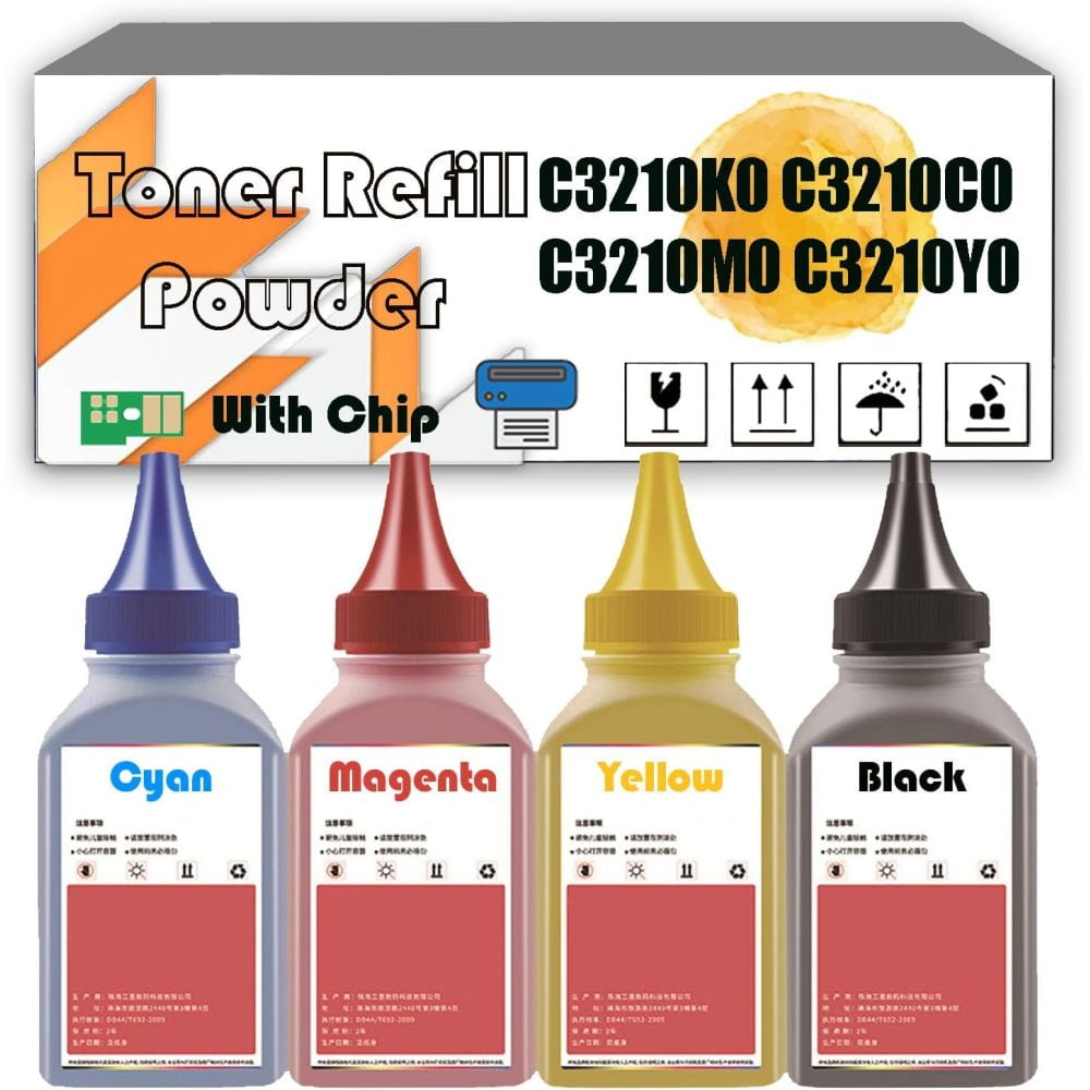 Toner Refill Powder Compatible for Lexmark C3210K0 C3210C0 C3210M0 ...