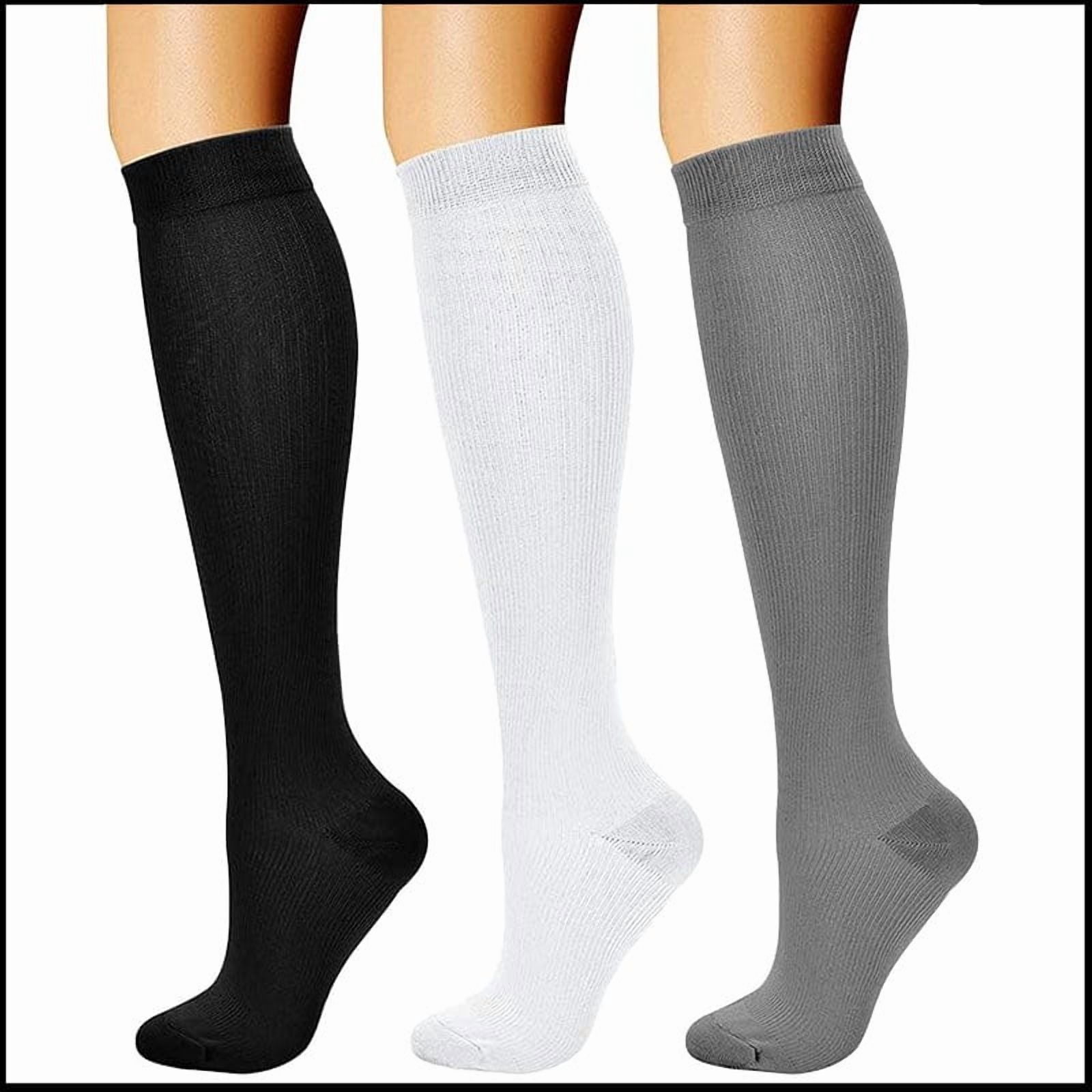 Tonewbye Compression Socks for Women & Men Knee High (3 Pairs) 15-20 ...