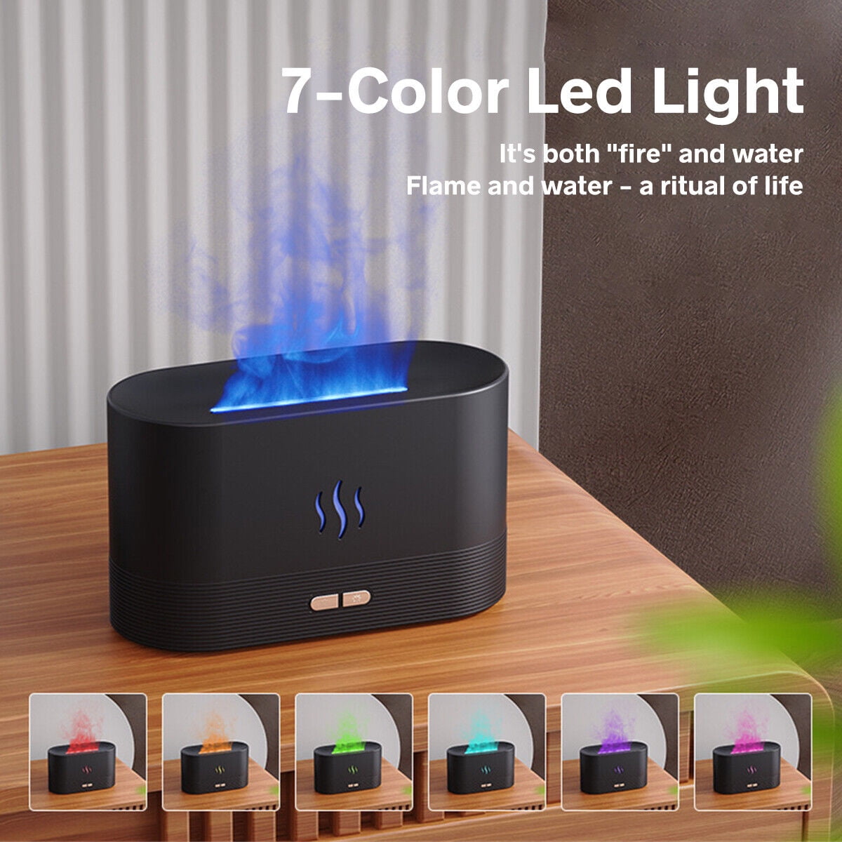 TongCan 180 ml Ultrasonic Vaporizer Humidifier, 3D Flame - Walmart.com