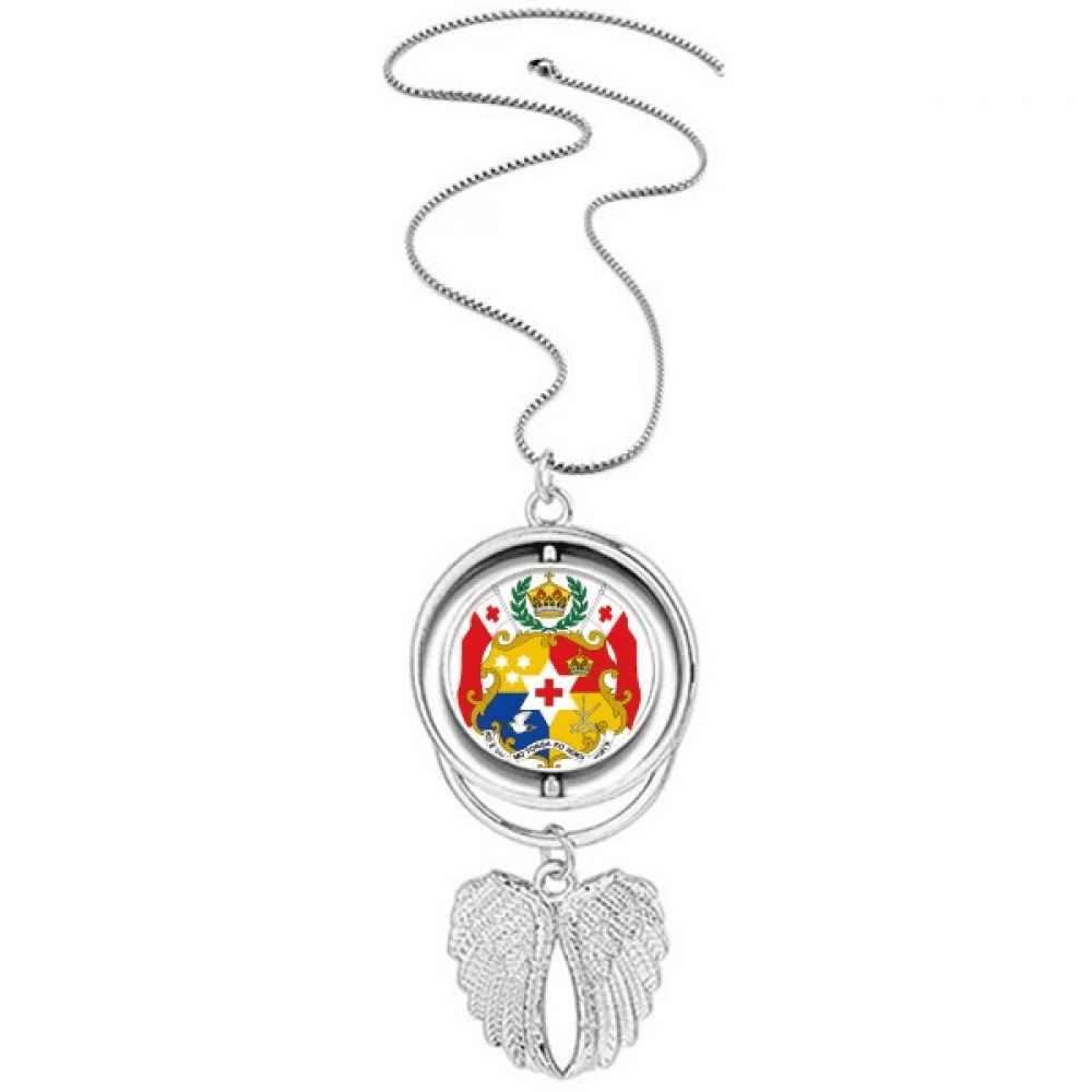 Tonga Oceania National Emblem Pendant Angel Wings Rotating Necklace ...