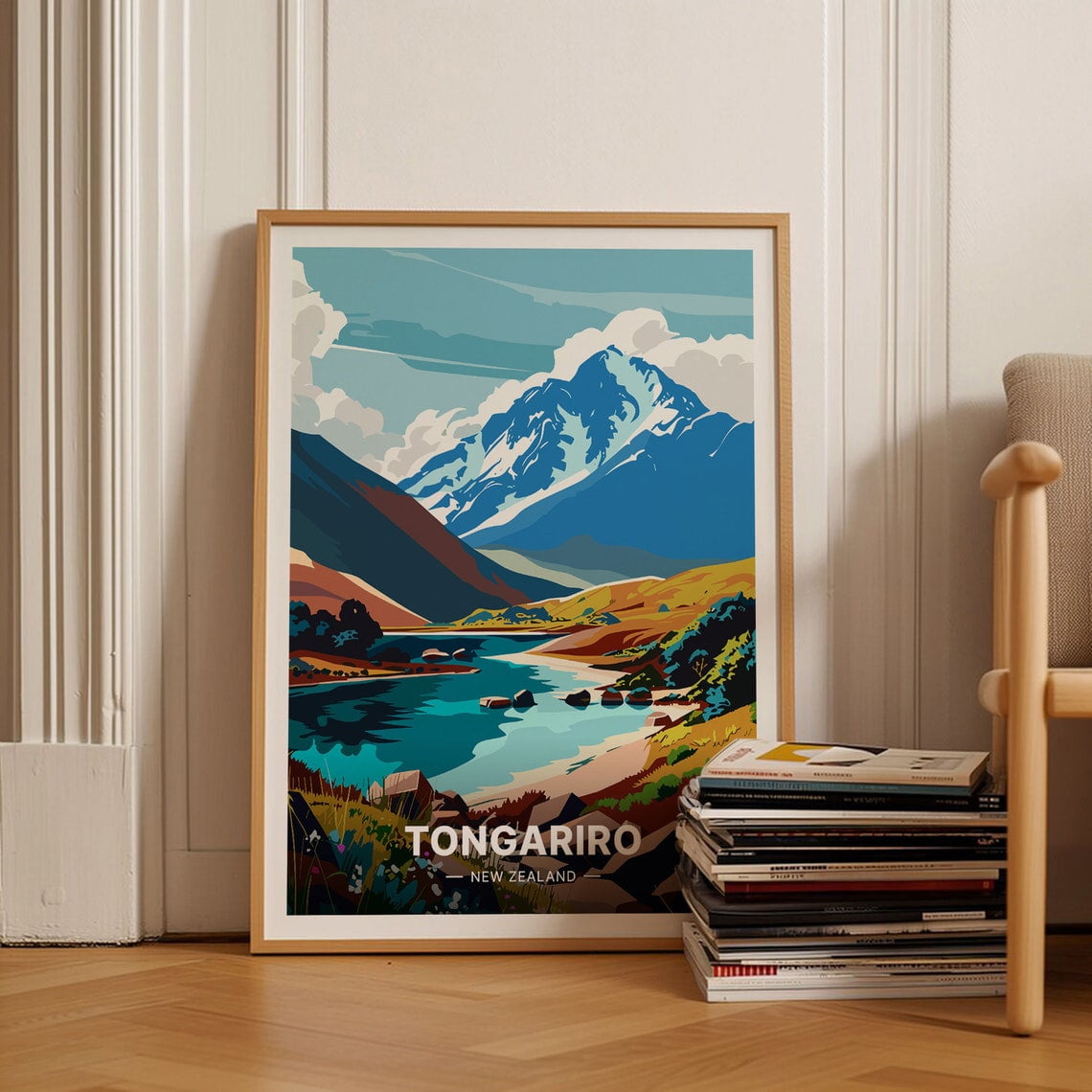 Tongariro National Park Poster, New Zealand Landscape Wall Art, Travel ...