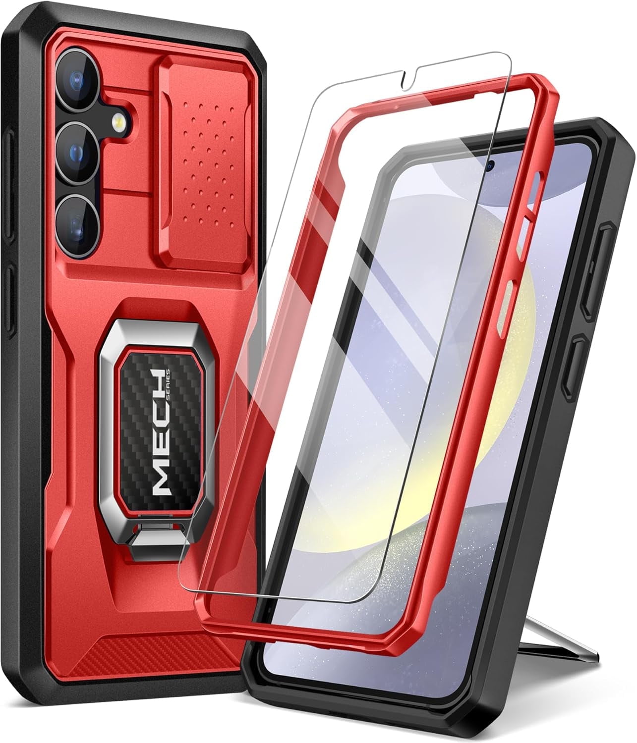 Tongate Red Rugged Cell Phone Case for Samsung Galaxy S24 with Soft ...