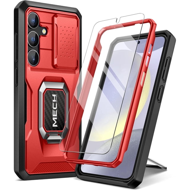 Tongate Red Rugged Cell Phone Case for Samsung Galaxy S24 with Soft ...