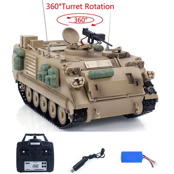 Tongde 1/16 RC Military Tank M2412-C M113A2 APC Turret Rotation 360 ...