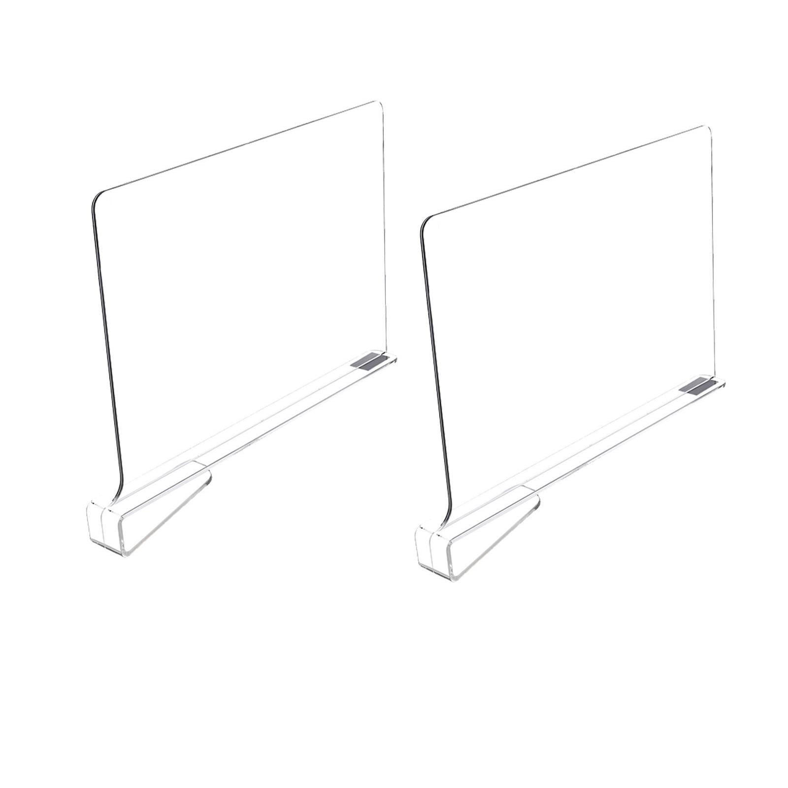 Tongina 2 Pieces Acrylic Shelf Dividers Bookshelf Dividers Removable ...
