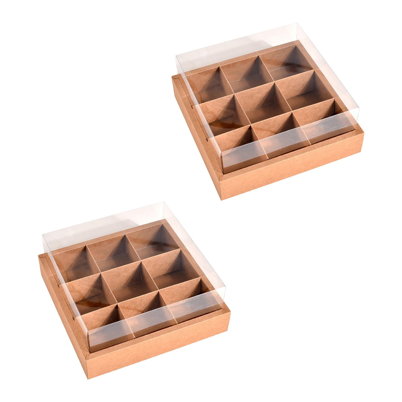 Tongina 2Pcs Bakery Boxes,Snack Boxes,Disposable with Divider Square ...