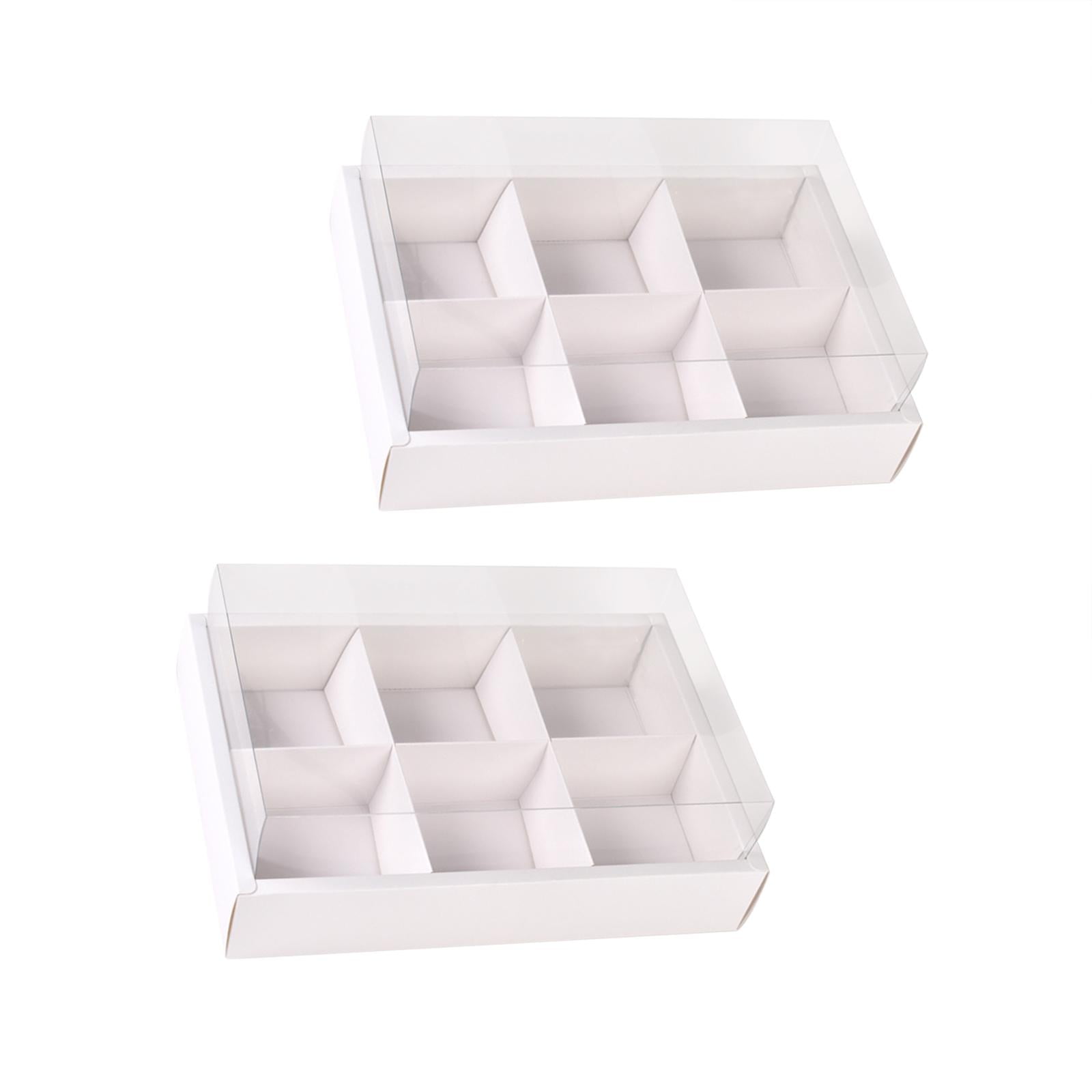 Tongina 2Pcs Bakery Boxes,Snack Boxes,Disposable with Divider Square ...