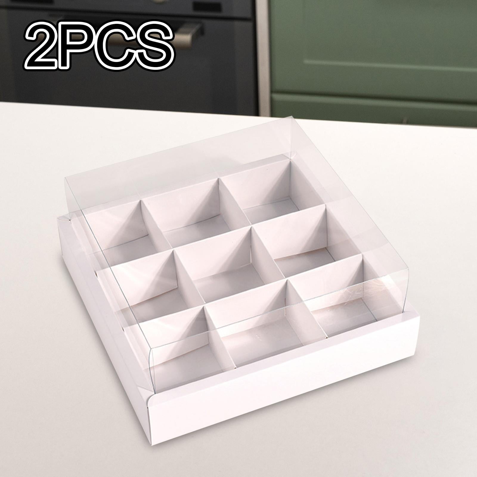 Tongina 2Pcs Bakery Boxes,Snack Boxes,Disposable with Divider Square ...