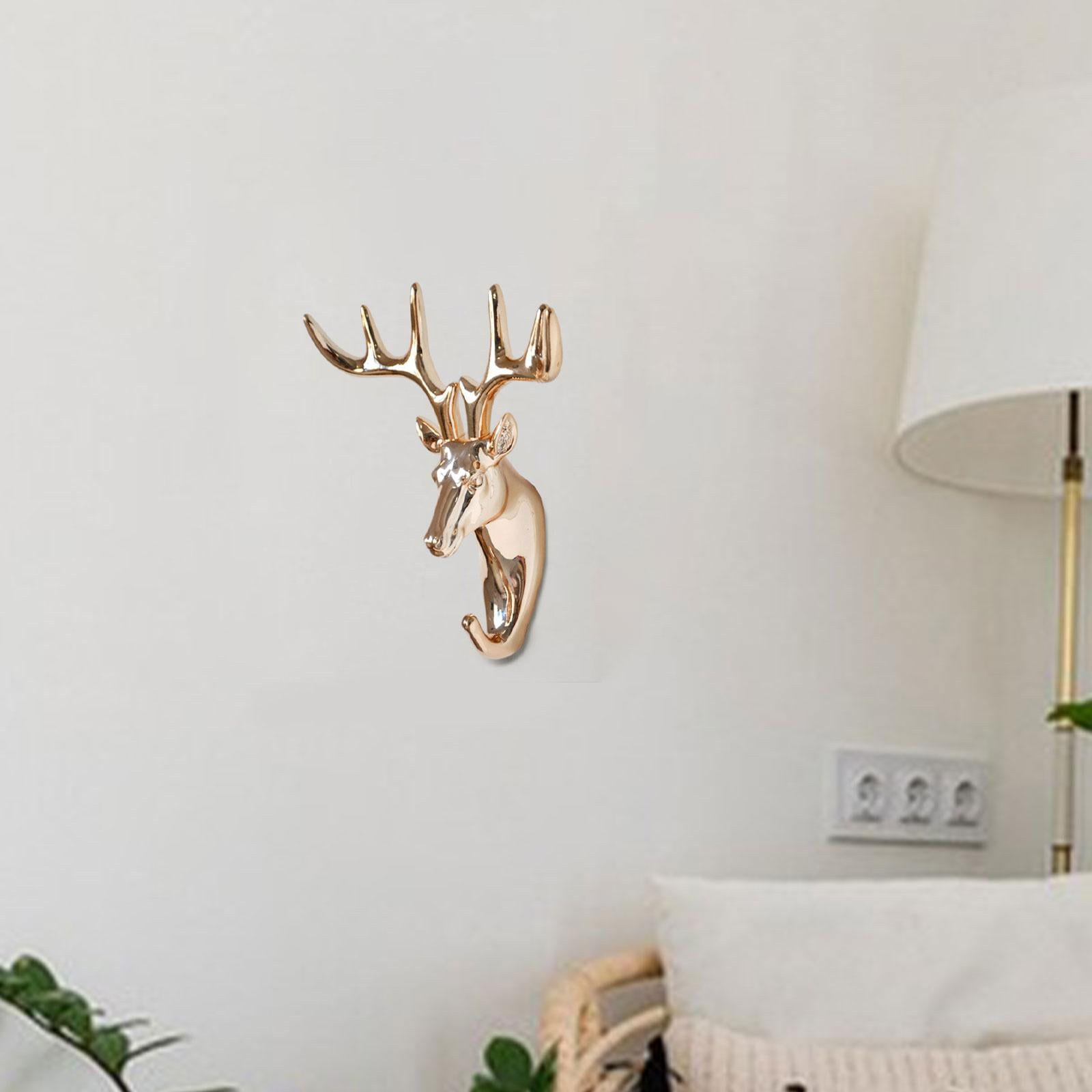 Tongina Animal Reindeer Head Wall Mount Rack Coat Hat Hook ...