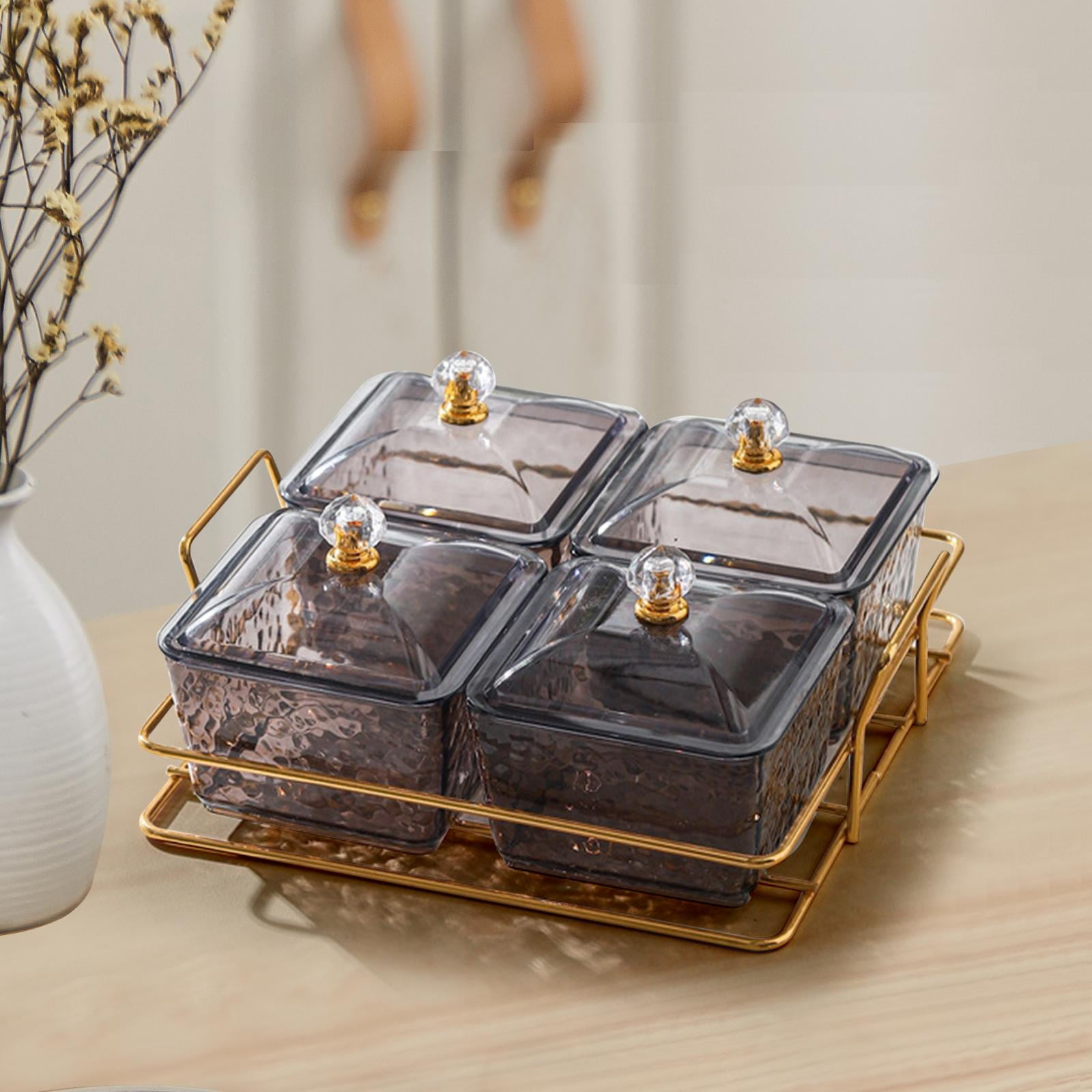 Tongina Appetizer Serving Tray Condiment Tray and Lids Serving Platter ...