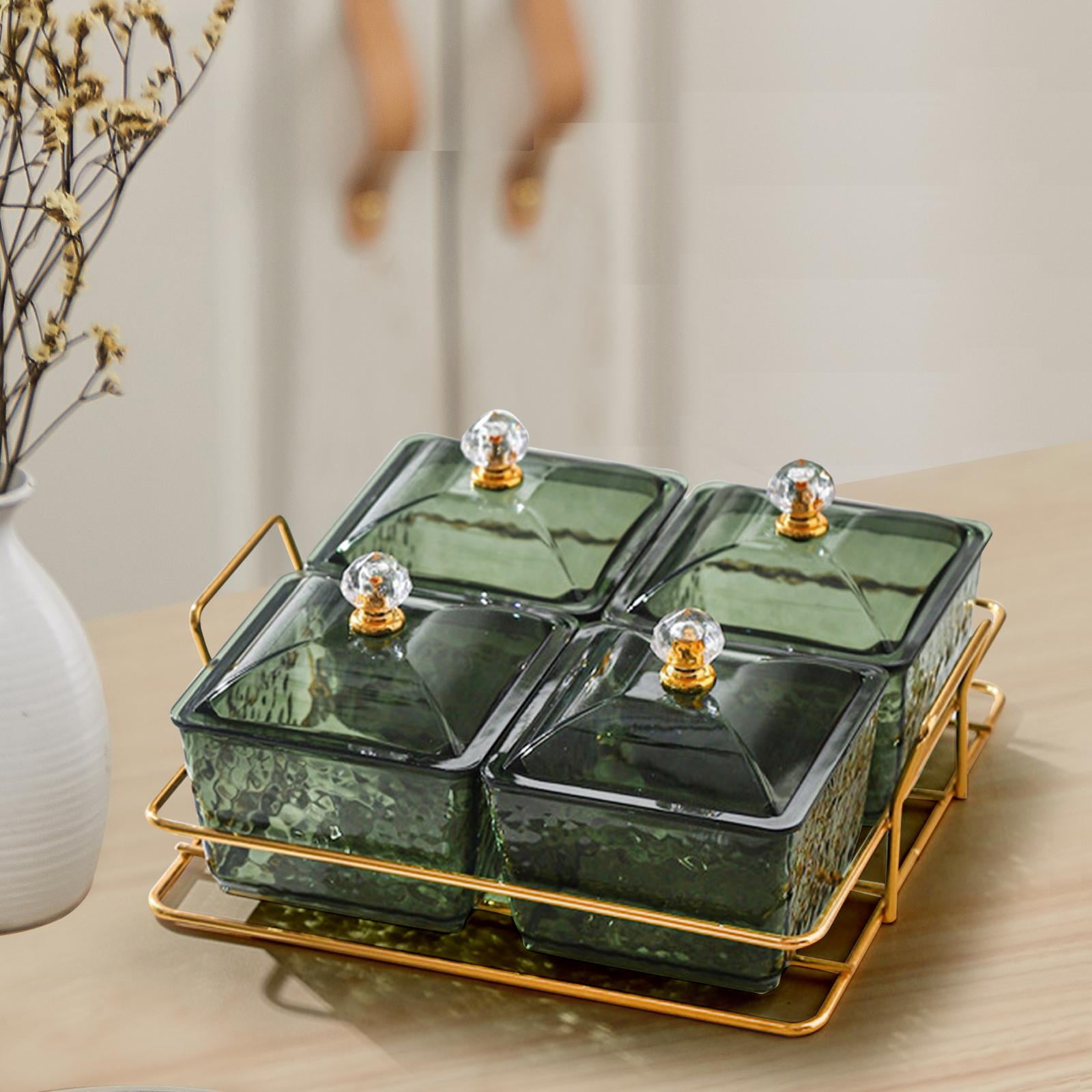 Tongina Appetizer Serving Tray Condiment Tray and Lids Serving Platter ...