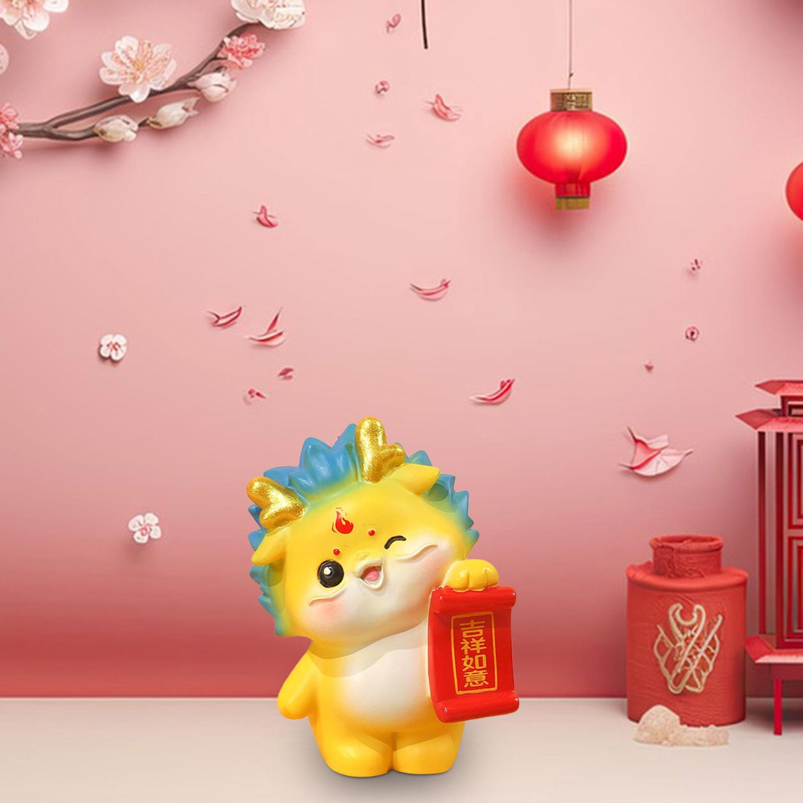 Tongina Chinese New Year Dragon Figurine Cute Mini Dragon Sculpture for ...