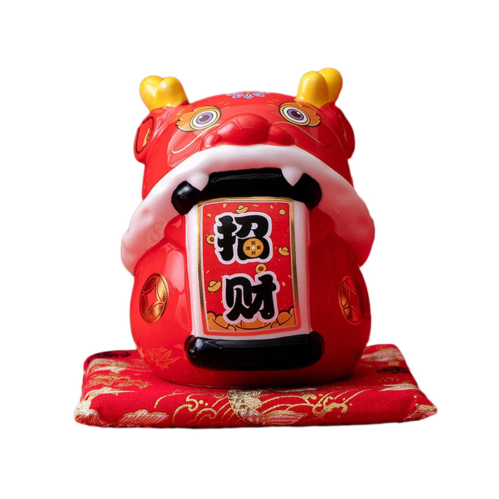 Tongina Chinese Year Dragon Figurines Made of Porcelain, Canister/Money ...