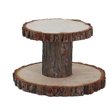 BalsaCircle 15 in 4 Tier Round Wood Cake Stand, Rustic Wedding Table ...