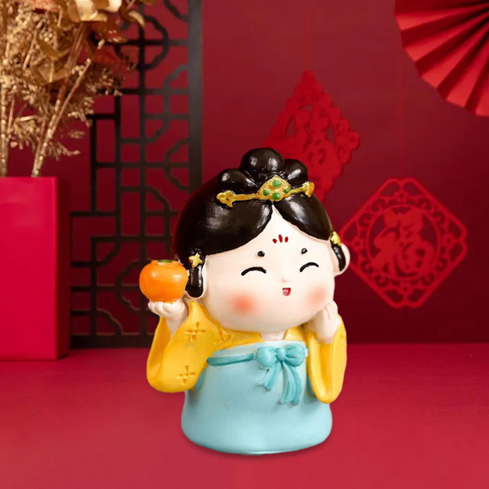 Tongina Cute Girl Figurine Small Figure Chinese Tang Collectible Car ...
