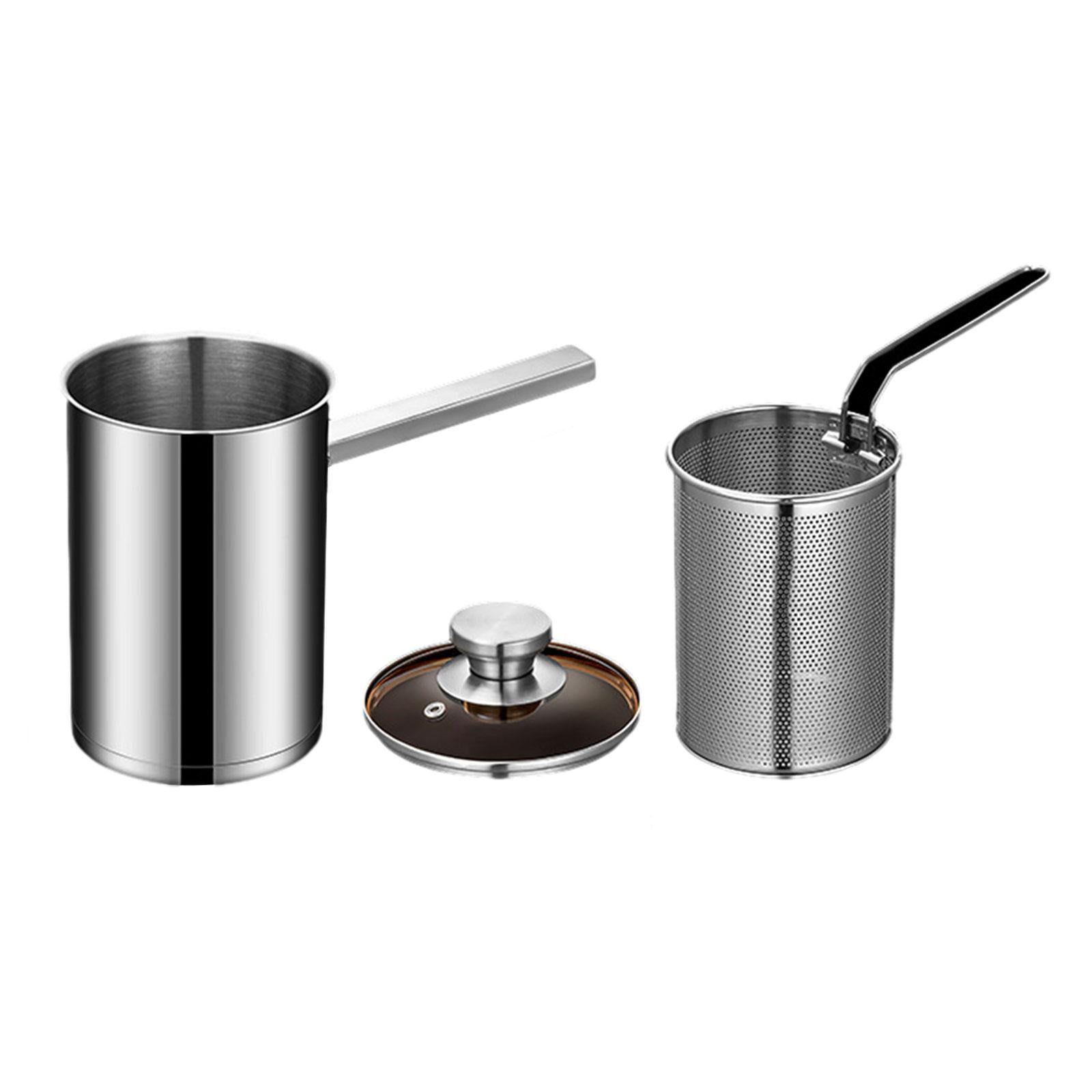 Tongina Deep Fryer Pan Thick Kitchenware with Handles Frying Basket ...